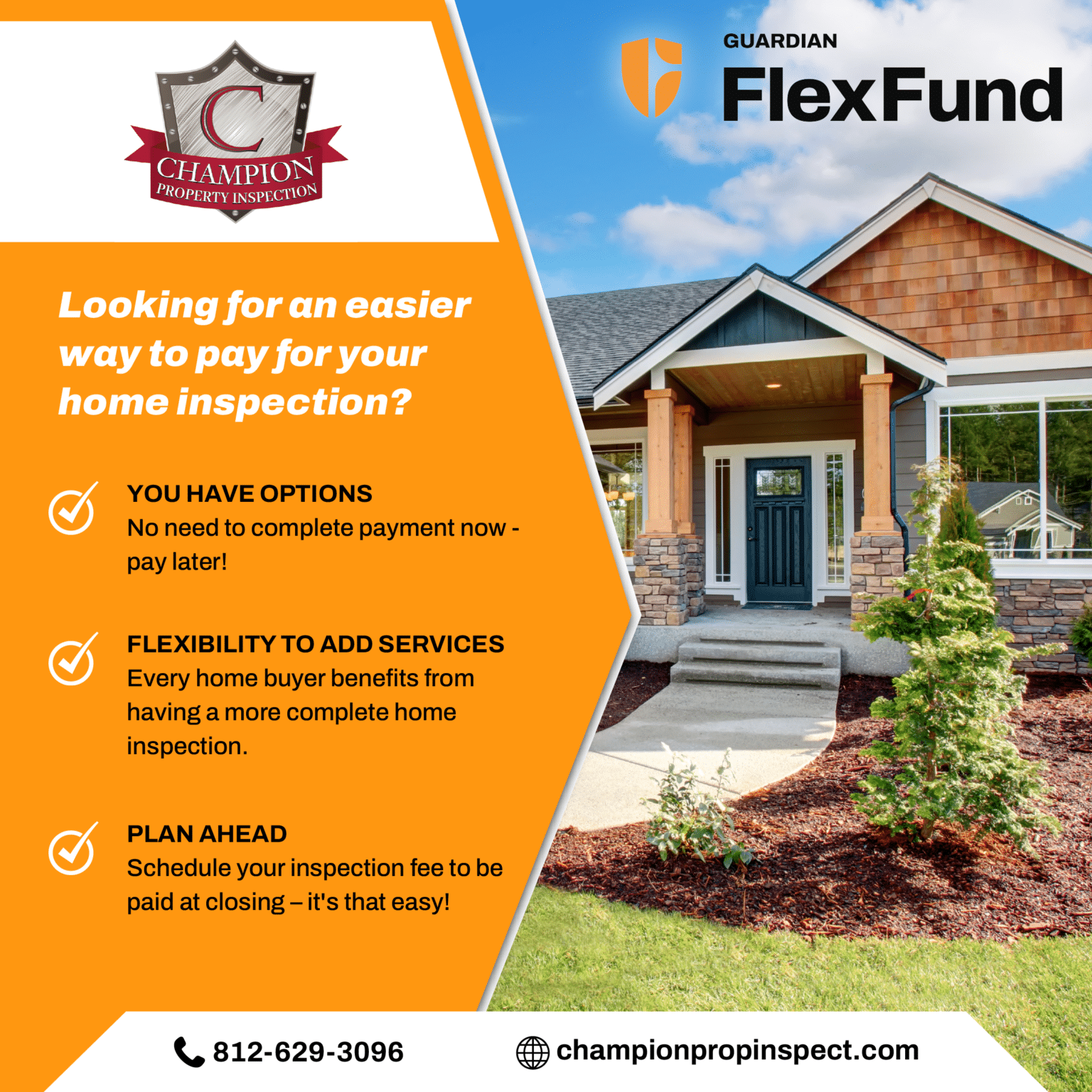 Pay at Close | Champion Property Inspection